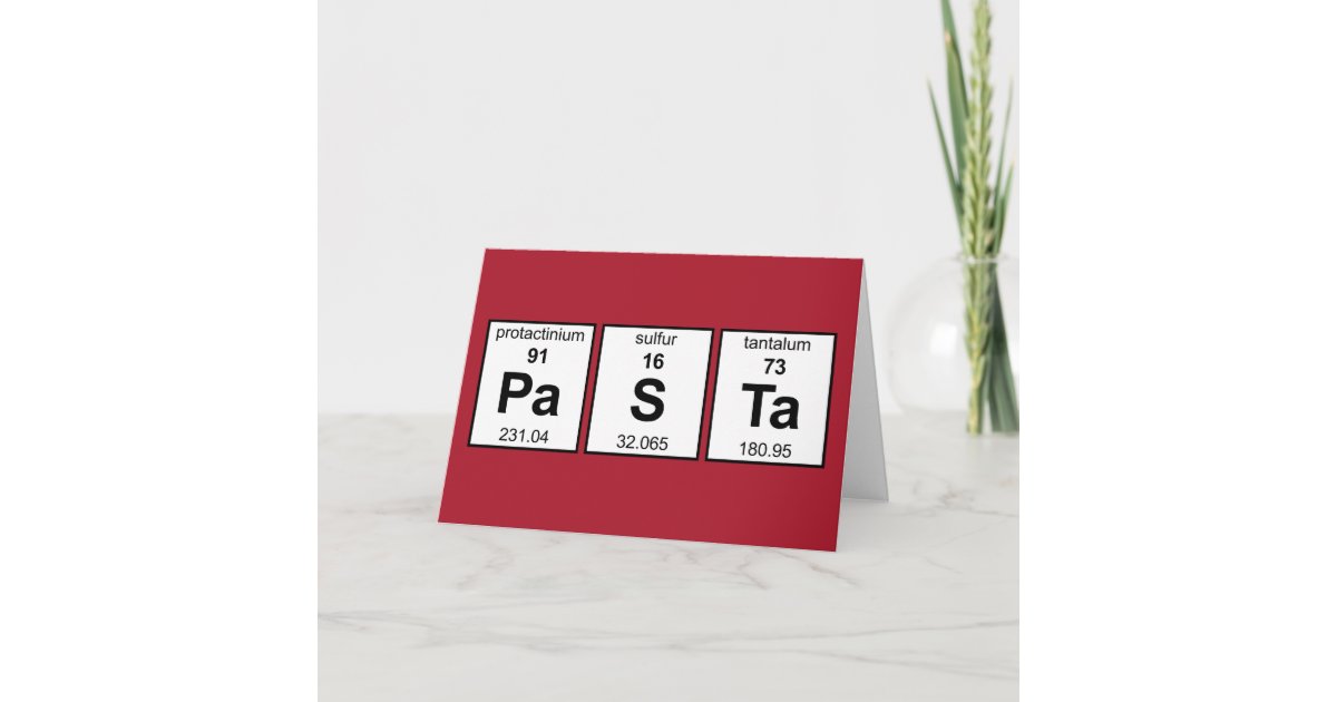 PaSTa Periodic Table Card | Zazzle