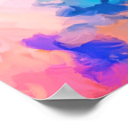 Pastel Abstract Art Modern Colorful Poster | Zazzle