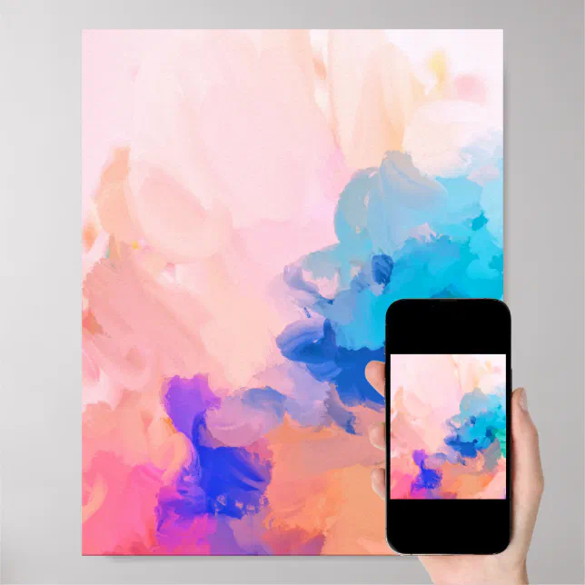 Pastel Abstract Art Modern Colorful Poster | Zazzle