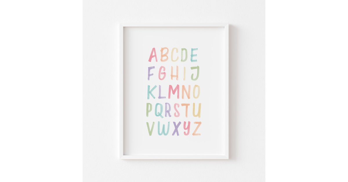 Pastel alphabet educational poster | Zazzle