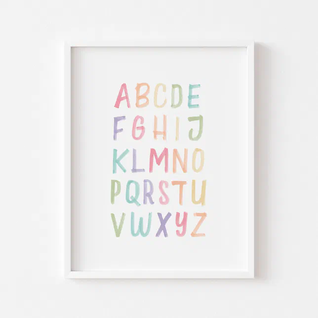 Pastel alphabet educational poster | Zazzle