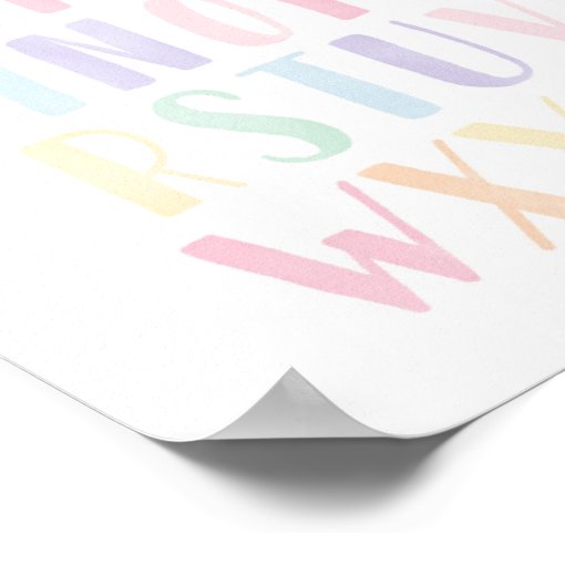 Pastel Alphabet Girls Room Poster | Zazzle