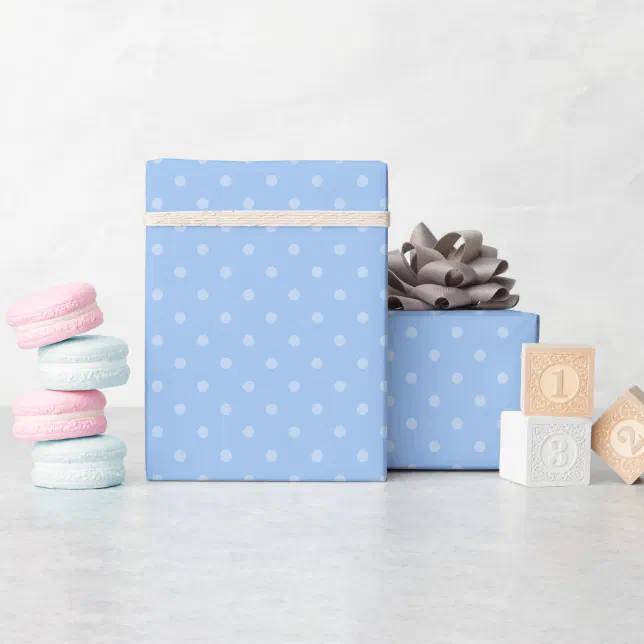 Pastel and Light Blue Small Polka Dots Wrapping Paper | Zazzle