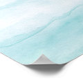 Pastel Aqua Blue Ombre Watercolor Abstract Art Poster | Zazzle