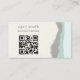 Pastel Aqua Grey Kraft Mountain Wave QR Code Business Card | Zazzle