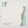 Pastel Aqua Grey Kraft Mountain Wave Torn Edge Letterhead | Zazzle