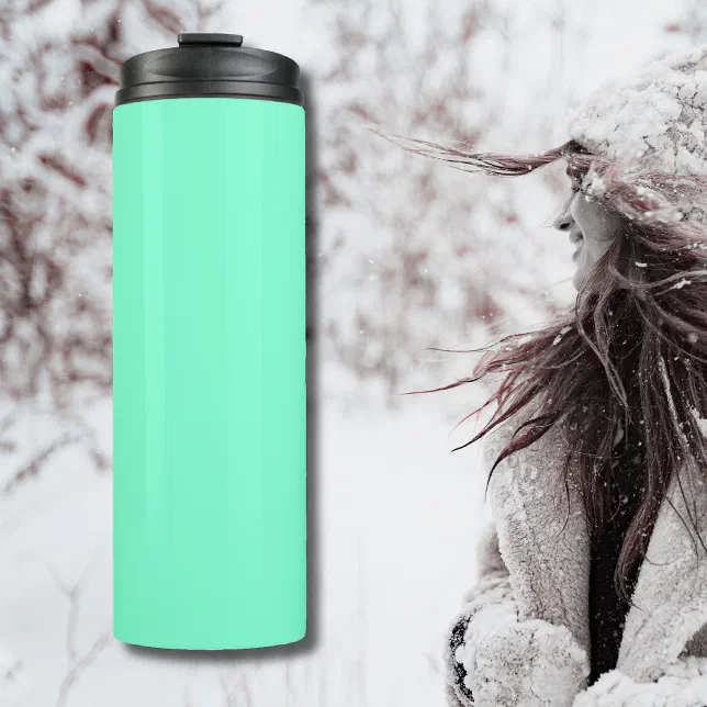 Pastel Aqua Solid Color | Classic | Elegant Thermal Tumbler | Zazzle
