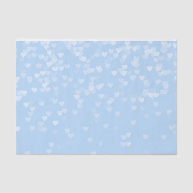 Pastel Baby Blue Confetti Hearts Tissue Paper | Zazzle