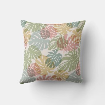 Pastel Background Daun Throw Pillow | Zazzle