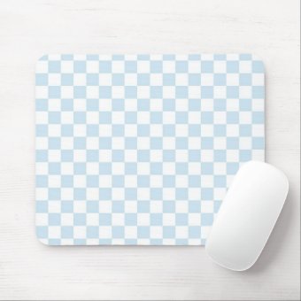 Pastel Blue and White Checkerboard Mouse Pad | Zazzle