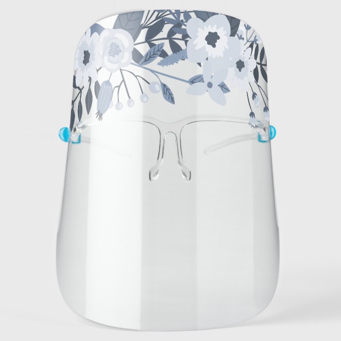 Pastel Blue Boho Floral Crown Face Shield | Zazzle.com