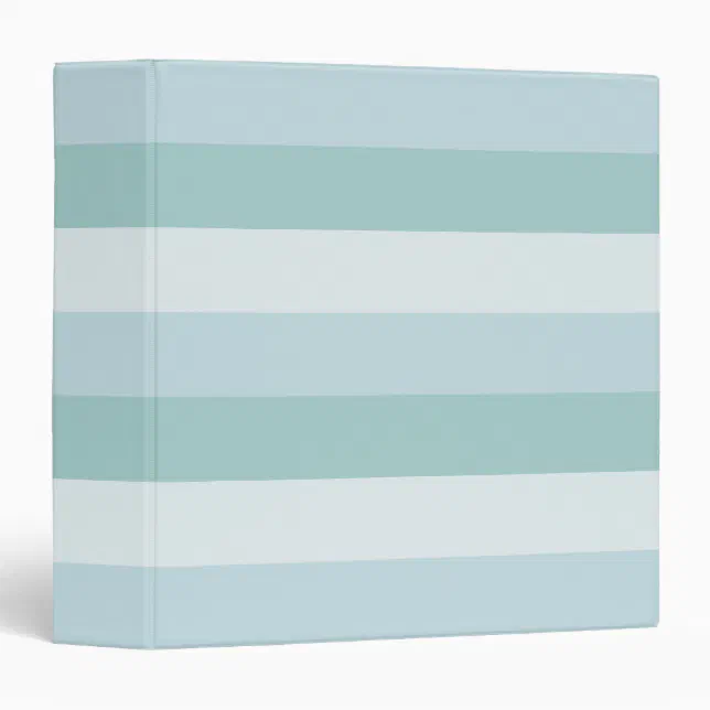 Pastel Blue Green Colors Striped Template Trendy 3 Ring Binder | Zazzle