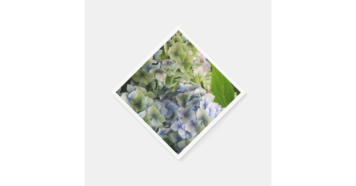 Pastel Blue Hydrangeas Paper Napkins | Zazzle