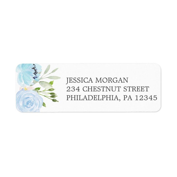 Pastel Blue Return Address Label | Zazzle
