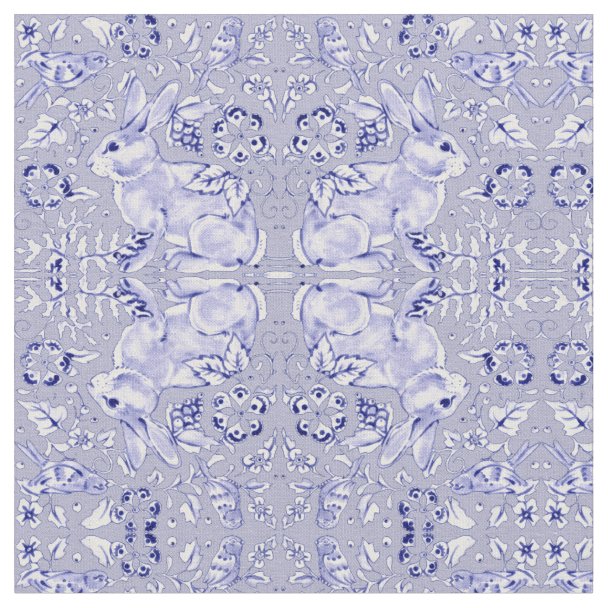 Rabbit Print Fabric | Zazzle