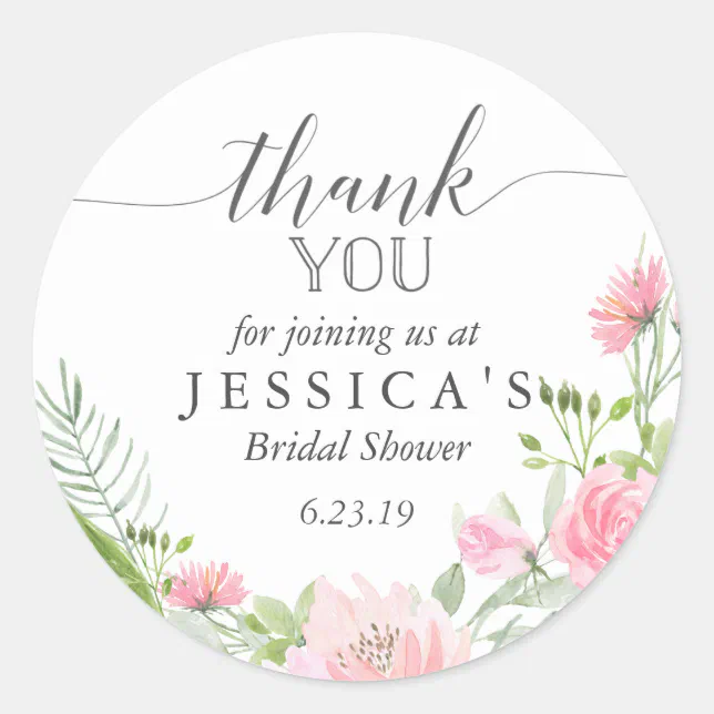 Pastel Blush Favor Sticker | Zazzle