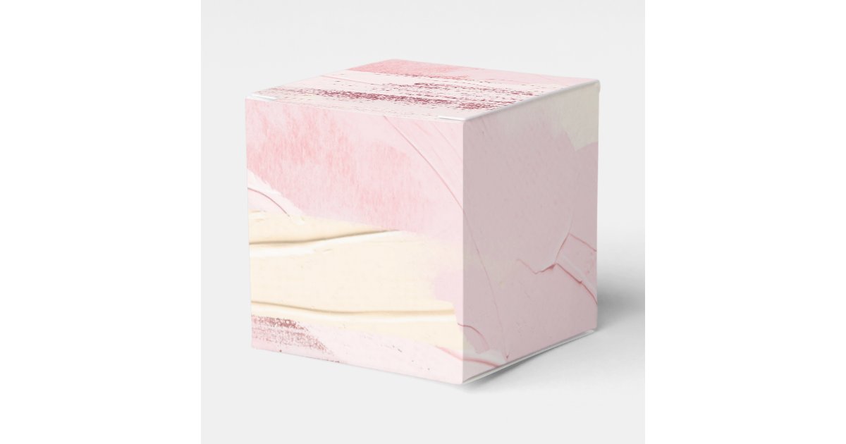 Pastel Blush Pink and Rose Gold Paint Splash Favor Boxes | Zazzle