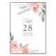 Pastel Blush Pink Floral Wedding Table Number | Zazzle