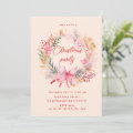 Pastel Blush Wreath Christmas Party Invitation | Zazzle