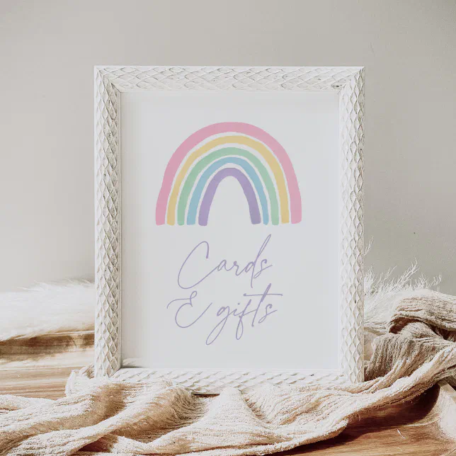 Pastel Boho Rainbow Baby Shower Cards and Gift Poster | Zazzle