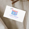 Pastel Bounce House Rentals QR Code Business Card | Zazzle