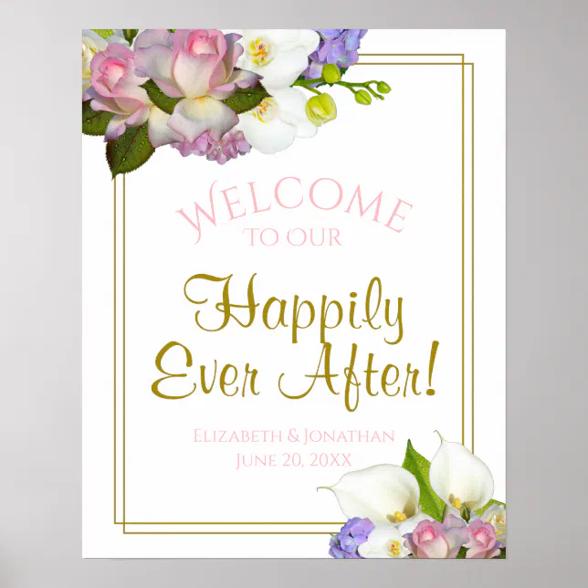 Pastel Bouquet Spring Floral Wedding Welcome Sign | Zazzle