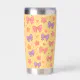 Pastel Bows & Flowers Pattern – Cute Yellow Girly Insulated Tumbler ...