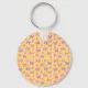 Pastel Bows & Flowers Pattern – Cute Yellow Girly Keychain | Zazzle