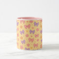 Pastel Bows & Flowers Pattern – Cute Yellow Girly Mug | Zazzle