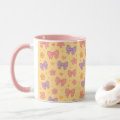 Pastel Bows & Flowers Pattern – Cute Yellow Girly Mug | Zazzle
