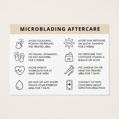 Pastel Brows Aftercare PMU Brow Instructions Card | Zazzle