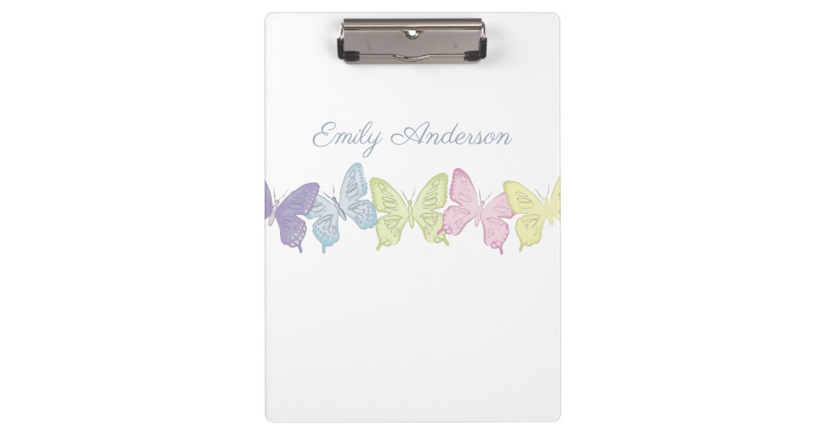 Pastel Butterflies Clipboard | Zazzle