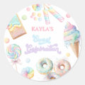 Pastel Candyland Sweet Celebration Birthday Party Classic Round Sticker ...