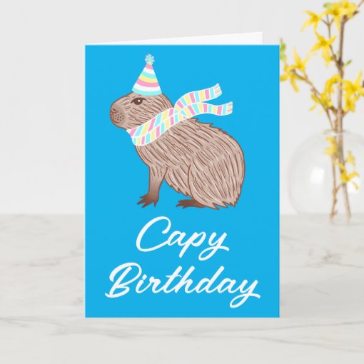 Pastel Capy Birthday Funny Capybara Lover Card | Zazzle