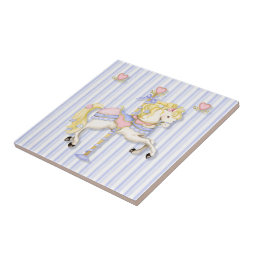 Pastel Carousel Pony Tile | Zazzle