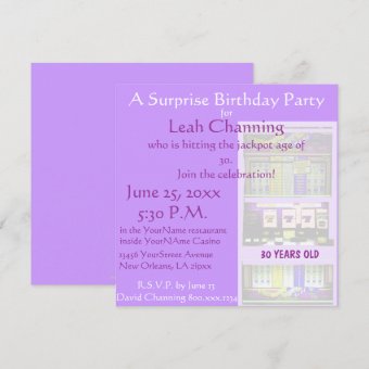 Pastel Casino Slot Machine Birthday Party Invitation | Zazzle