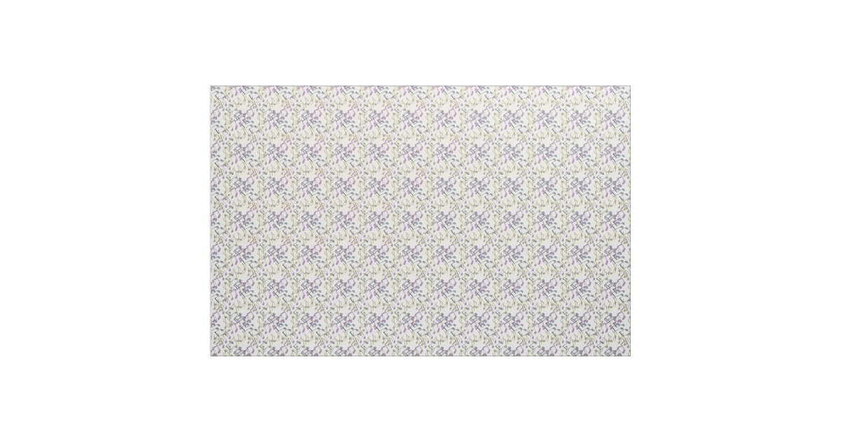 Pastel Chain Link Music Notes Pattern Fabric | Zazzle