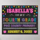Pastel Chalkboard First Day of Fourth Grade Sign | Zazzle