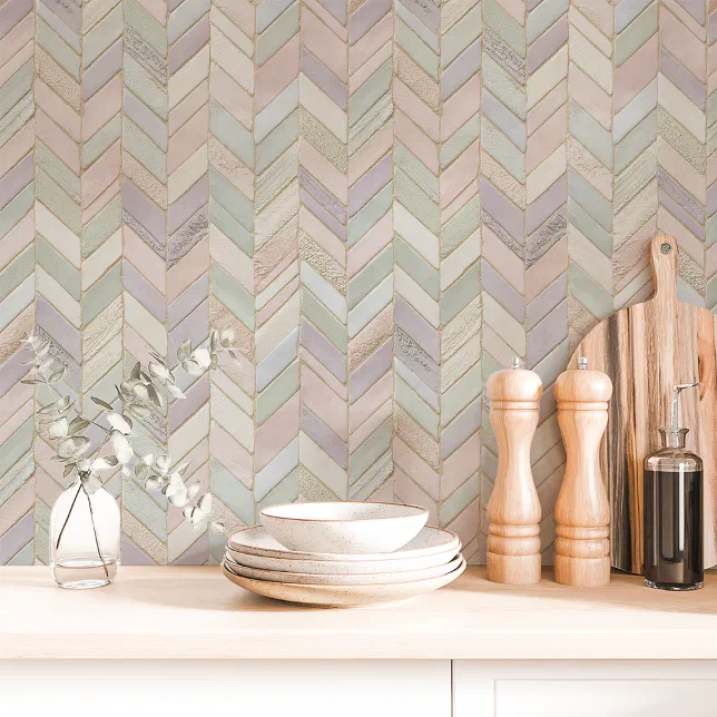 Pastel Chevron Marble Tile Wallpaper | Zazzle