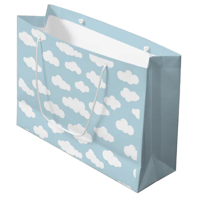 Pastel Clouds Aesthetic Baby Blue And White Large Gift Bag | Zazzle