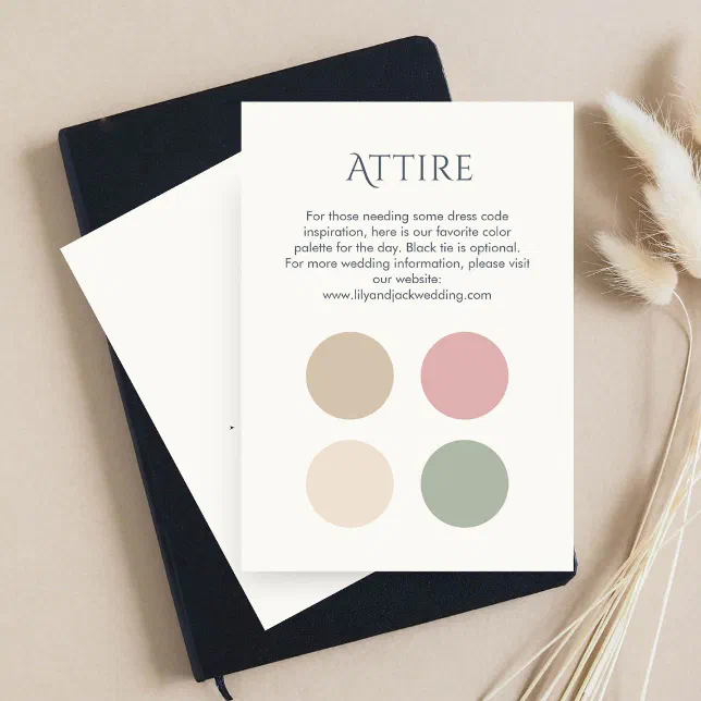 Pastel Color Dot Wedding Attire Dress Code Enclosure Card | Zazzle