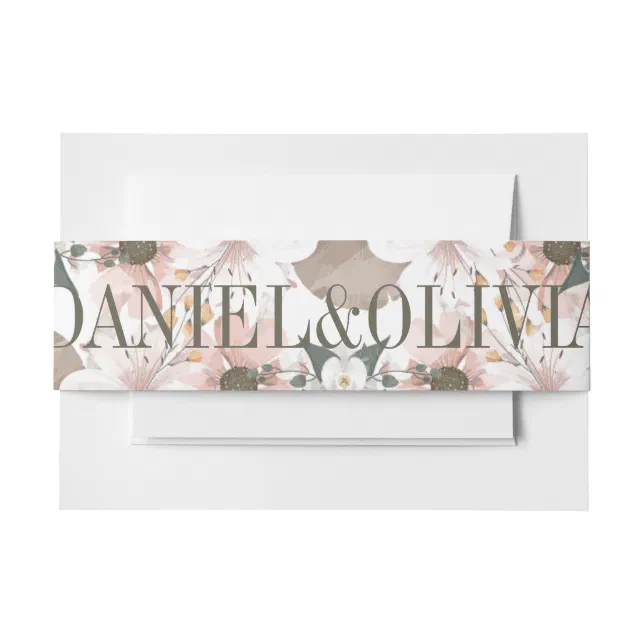 Pastel Color Floral Wedding Invitation Belly Band | Zazzle