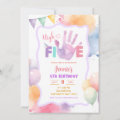 Pastel Color Pink High Five Birthday Invitation | Zazzle
