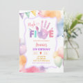 Pastel Color Pink High Five Birthday Invitation | Zazzle
