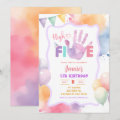 Pastel Color Pink High Five Birthday Invitation | Zazzle