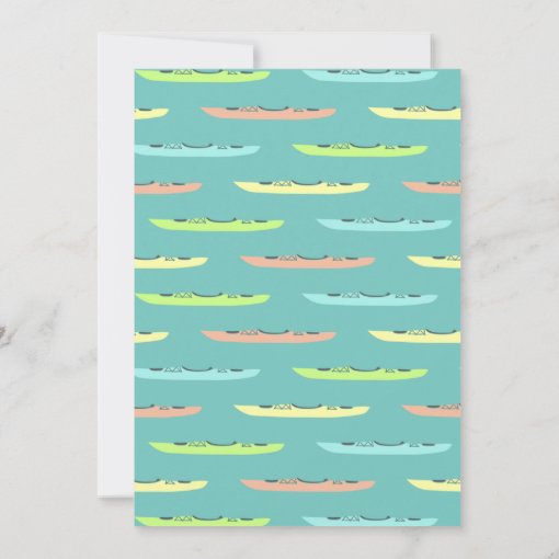 Pastel Colored Kayaks Kayaking Themed Party Invitation | Zazzle
