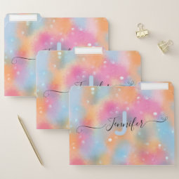 Pastel Colorful Girly Trendy Modern Chic Fancy File Folder | Zazzle