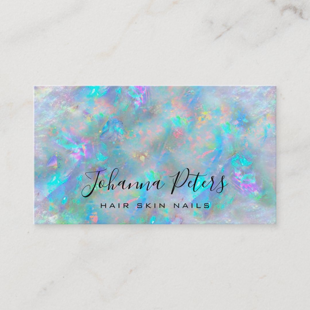 pastel colors abstract opal texture business card | Zazzle
