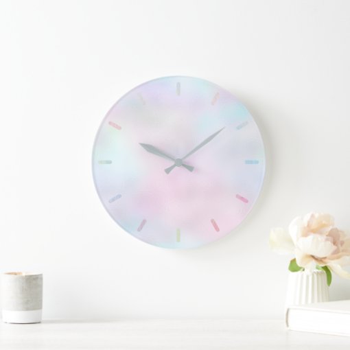 pastel colors large clock | Zazzle