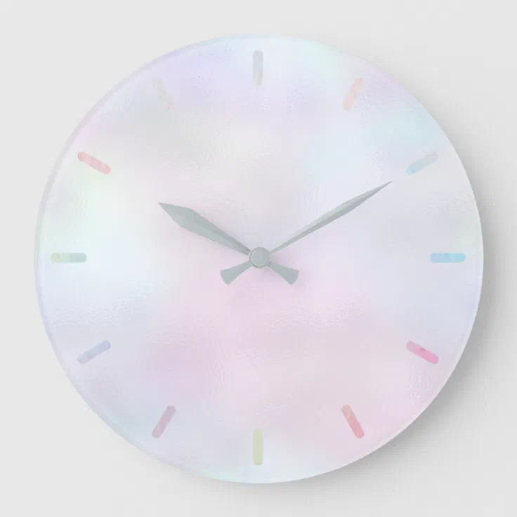 pastel colors large clock | Zazzle